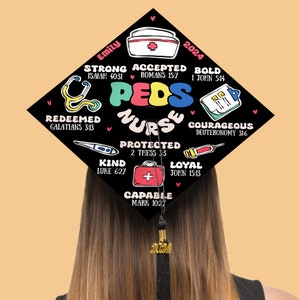 Personalized Pediatric Nurse Graduation Cap, Customized Ped Nurse Grad ...