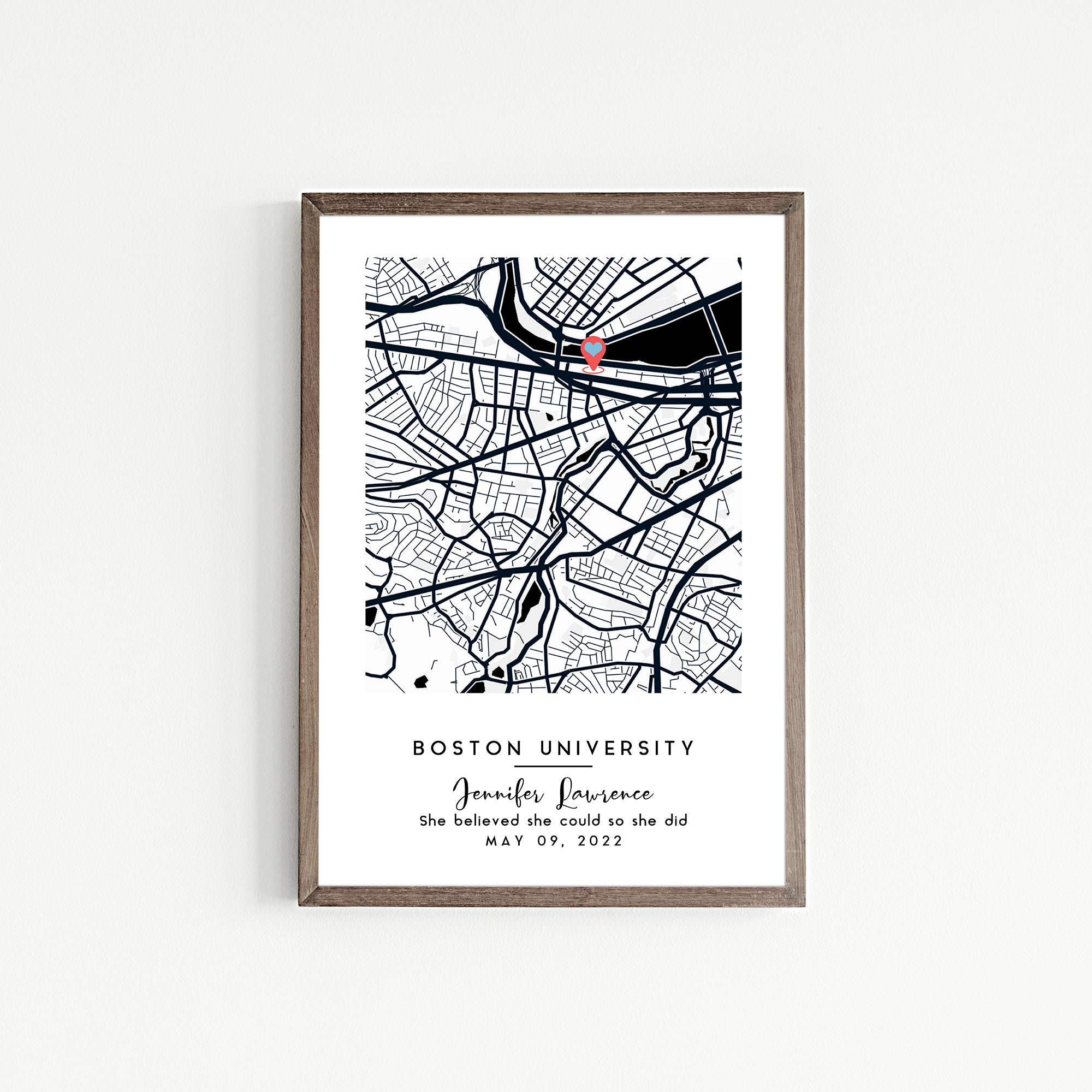 Custom College University Campus Map Poster Graduation Gift - Etsy UK