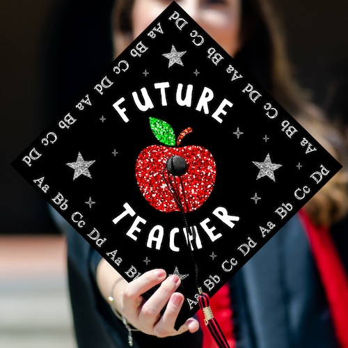 Teacher Graduation Cap Custom Teacher Grad Cap Topper Future - Etsy