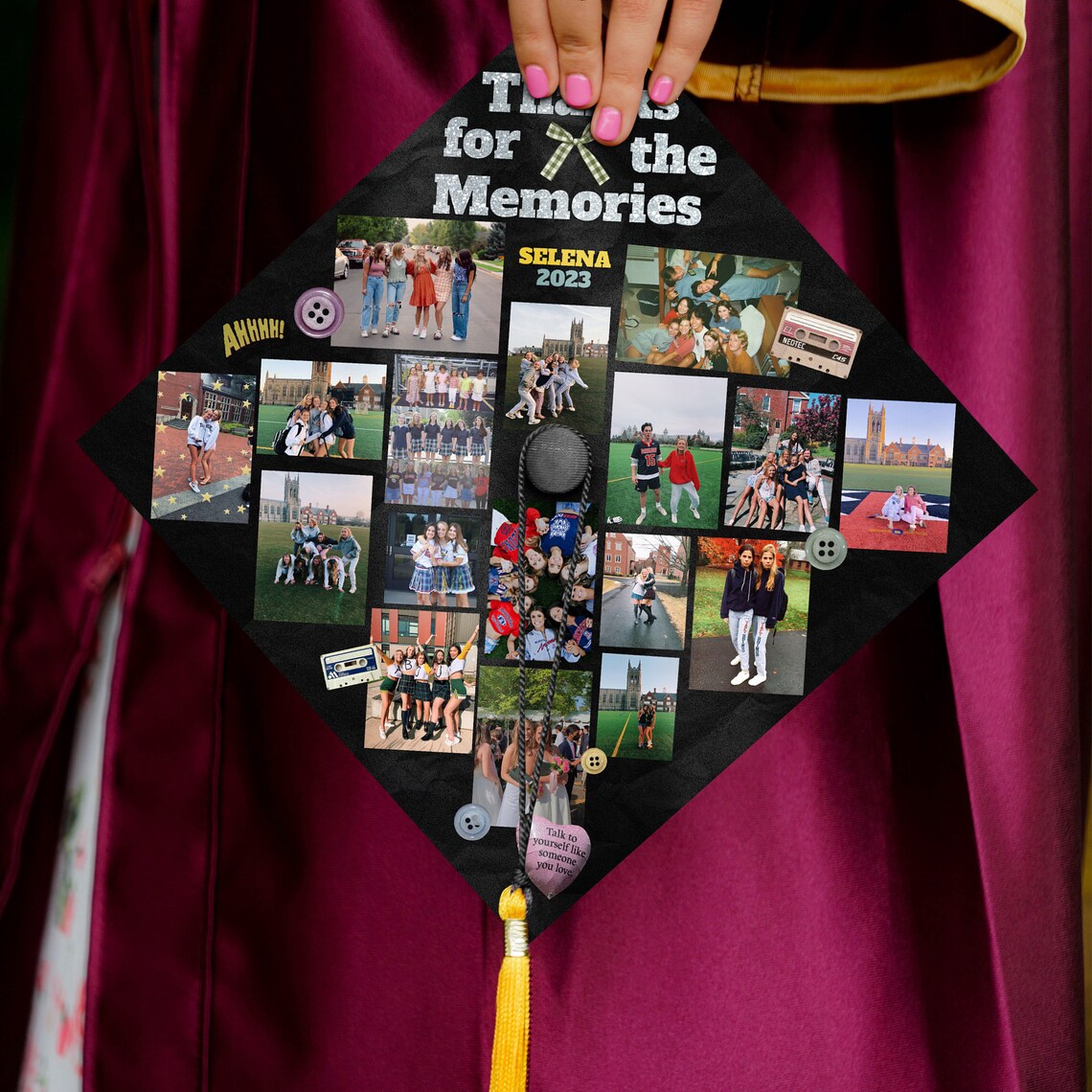 Custom Photo Collage Graduation Cap Topper, Thanks for the Memories ...