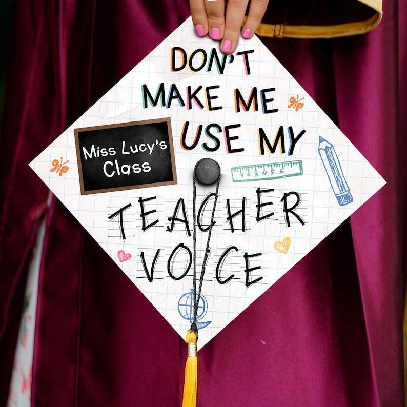 Personalized Future Teacher Grad Cap Topper, Custom Graduation ...