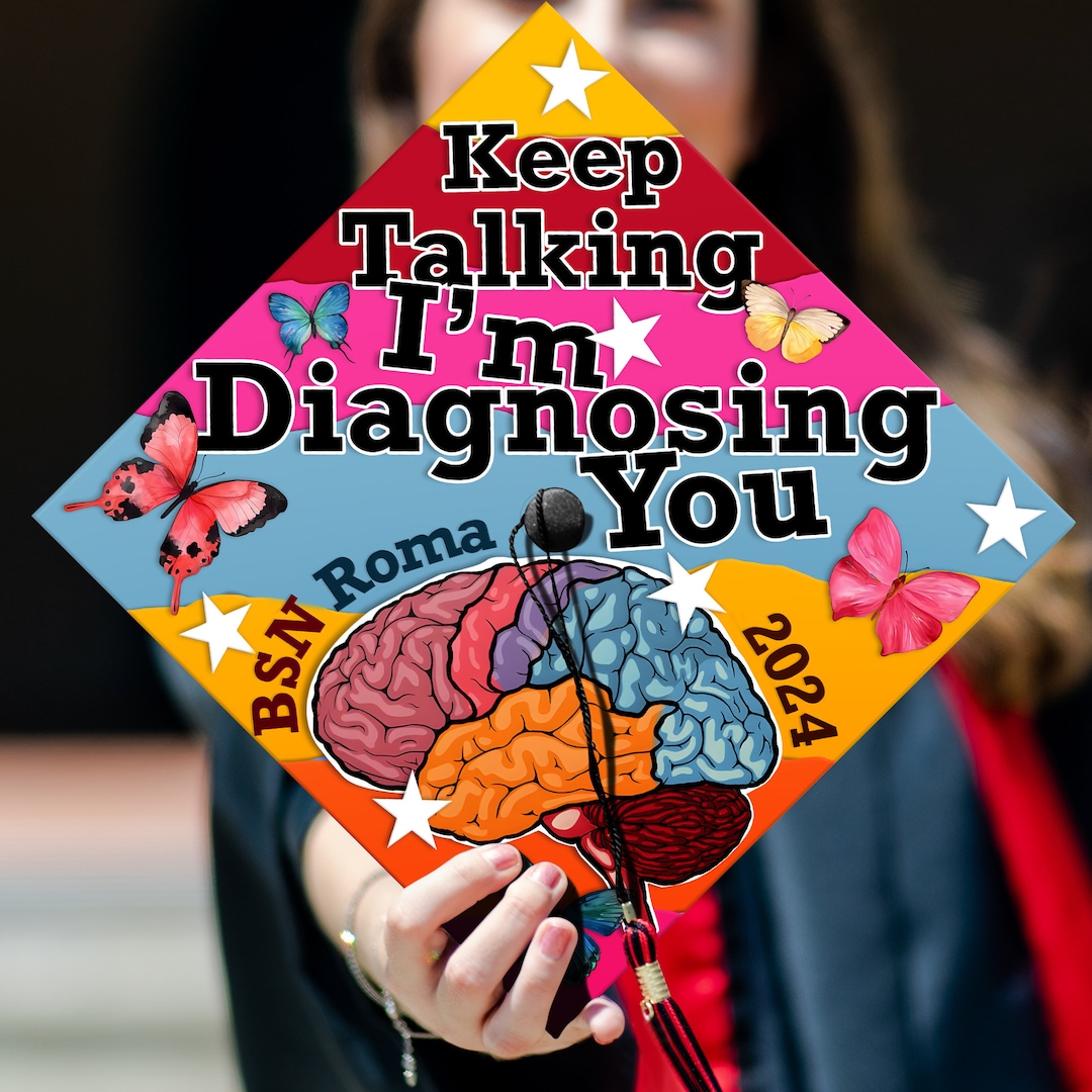 Personalized Psychology Graduation Cap Topper, BSN Psychology Cap ...
