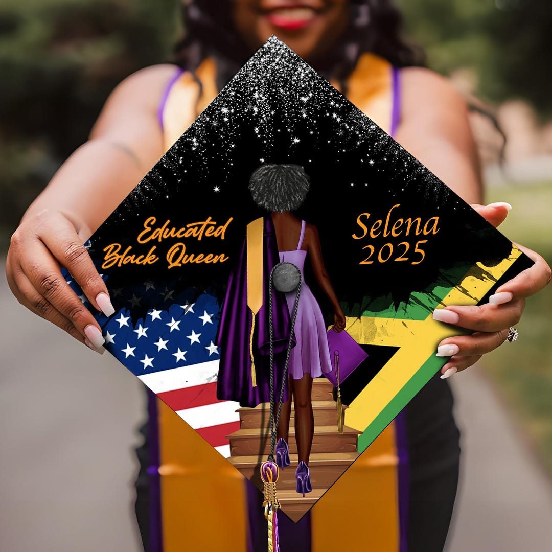 Personalized Africa America Graduation Cap Topper, Custom Country Flag ...