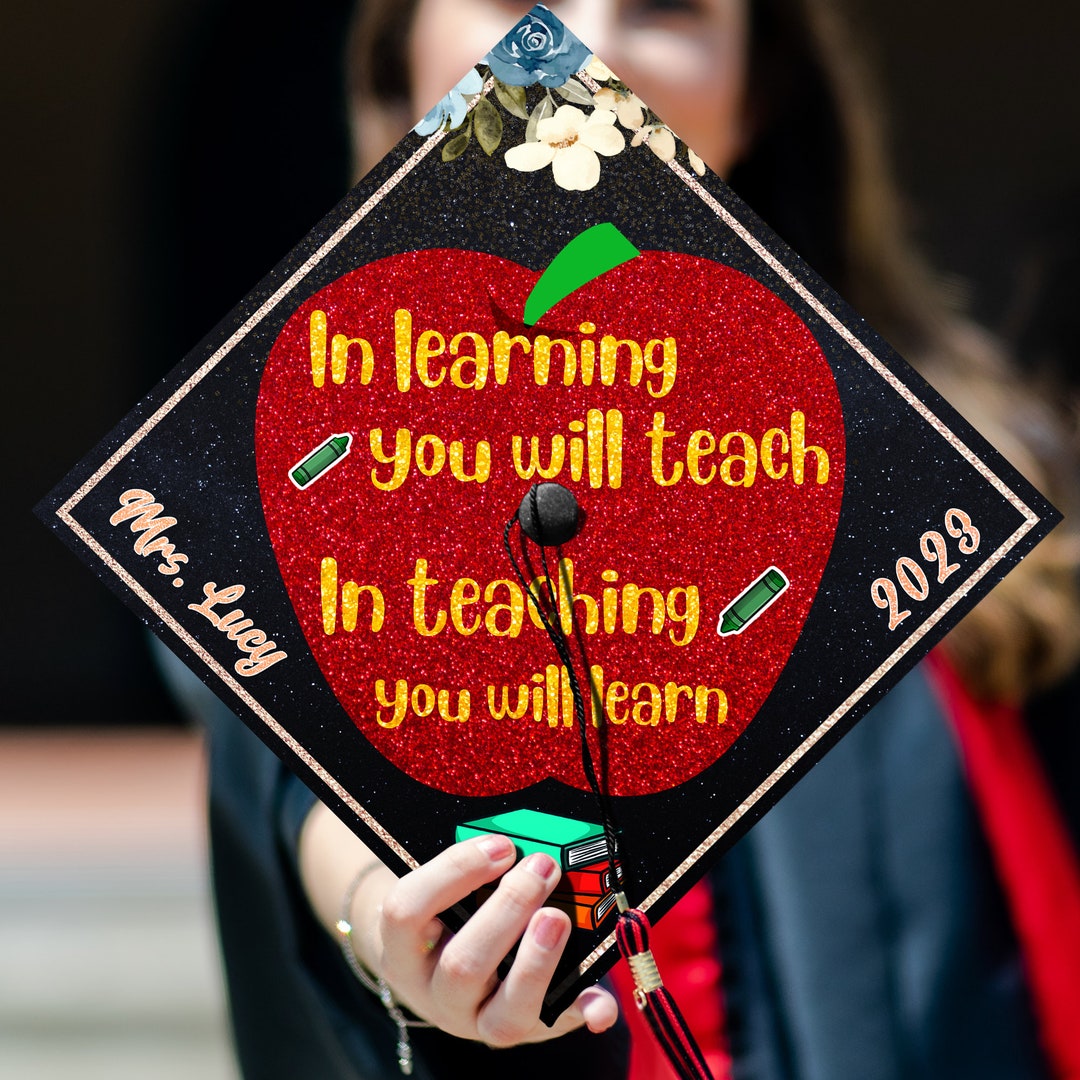 Personalized Teacher Graduation Cap Topper, Future Teacher Grad Cap ...