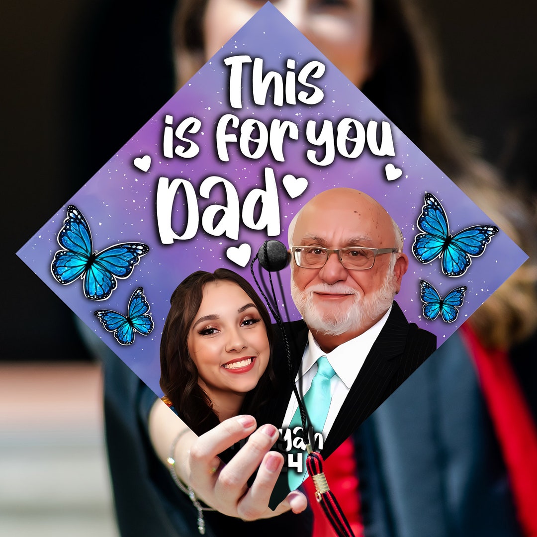 Custom Photo Memorial Cap Decoration, Personalized This is for You Dad ...