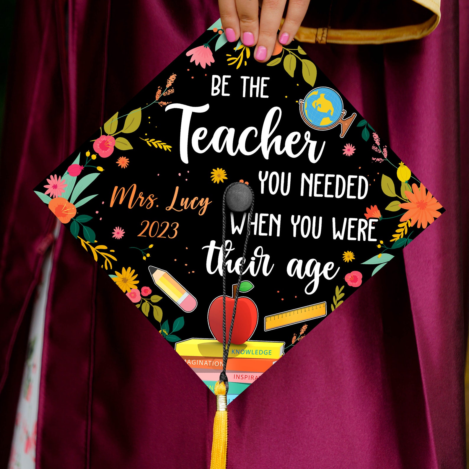 Personalized Future Teacher Grad Cap Topper, Funny Grad Cap Topper ...