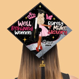 Personalized Feminist Graduation Cap Topper, Women's Power Grad Cap ...