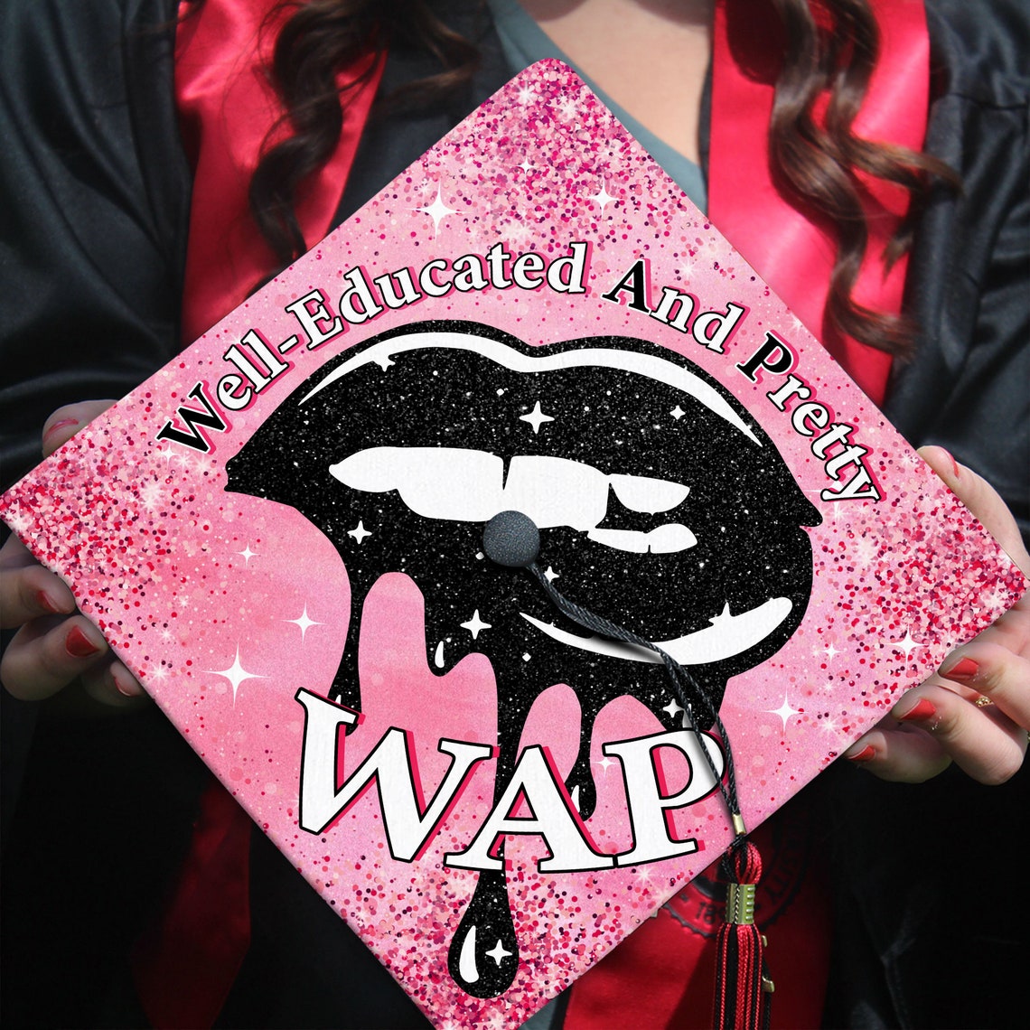 Well Educated and Pretty Graduation Cap Topper Black Queen | Etsy