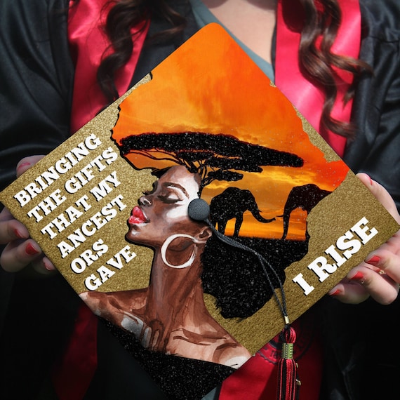 African Queen I Rise Graduation Cap Topper Black Queen Grad - Etsy
