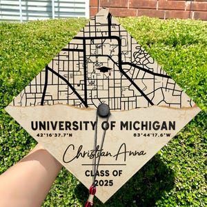 Personalized Campus Map Graduation Cap, Custom University Map Cap ...