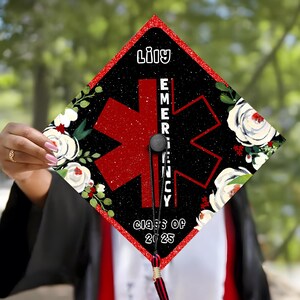 Personalized Emergency Nurse Graduation Cap, Emergency Graduation ...