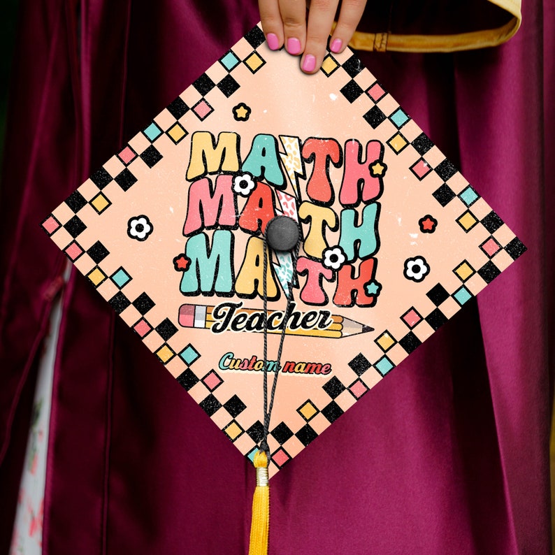 Personalized Graduation Cap Topper Custom Math Teacher Cap - Etsy