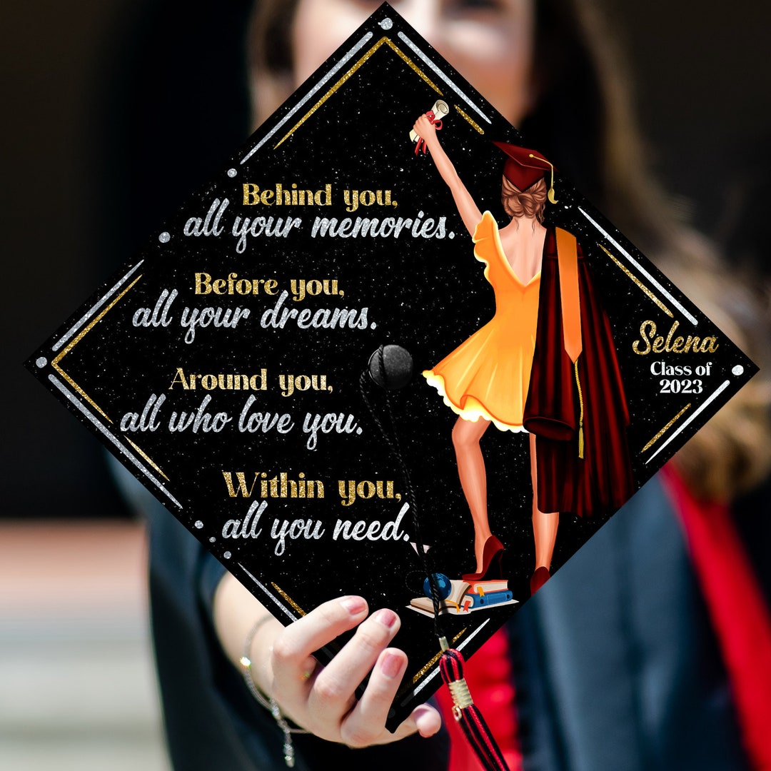Behind You All Your Memories Graduation Cap Topper, Custom Cap Decoration for Graduation 2024 - Etsy
