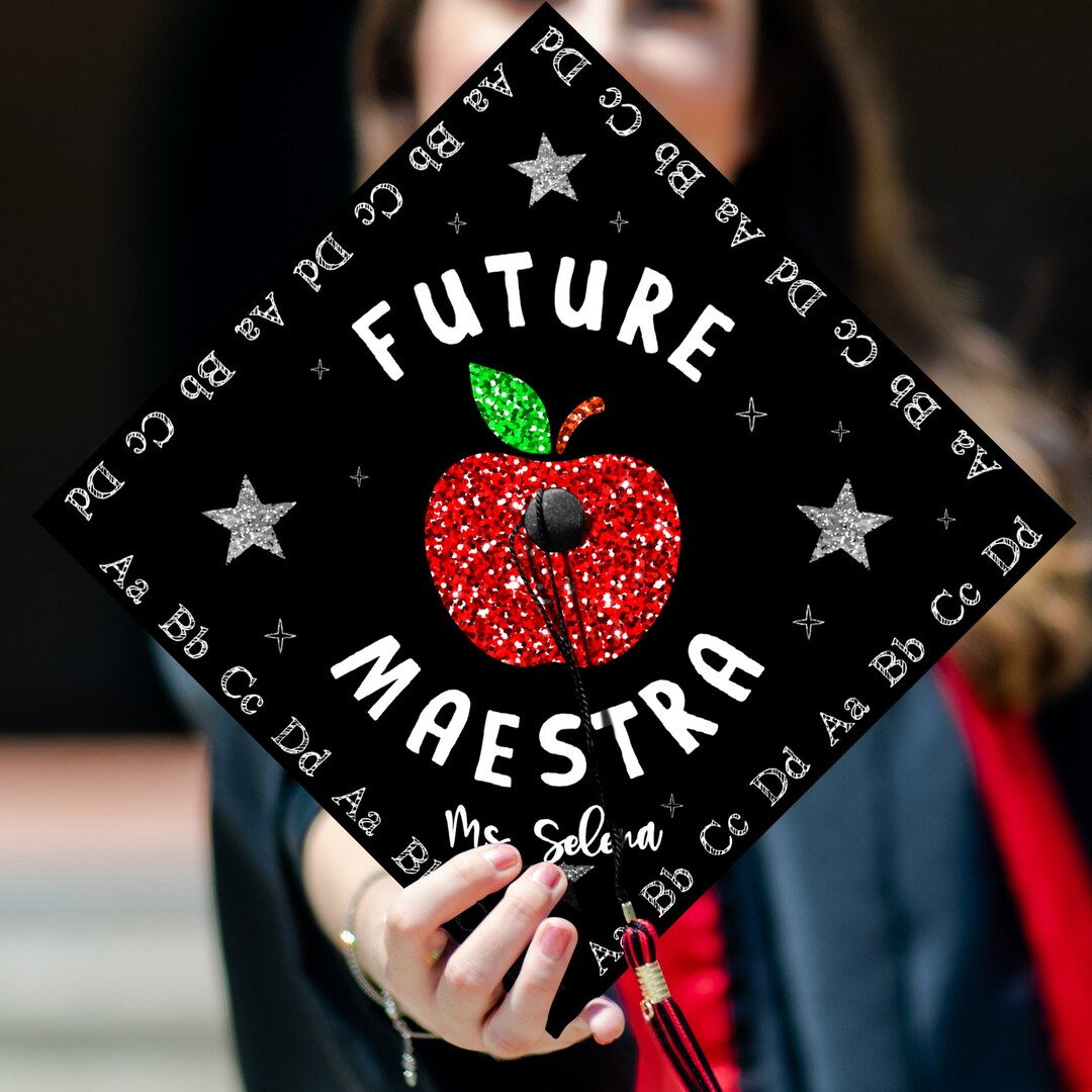 Future Maestra Printed Grad Cap Topper, Mexican Teacher Grad Cap Topper ...