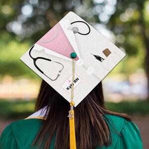 Doctor Uniform Graduation Cap, Medical School Grad Cap Topper ...