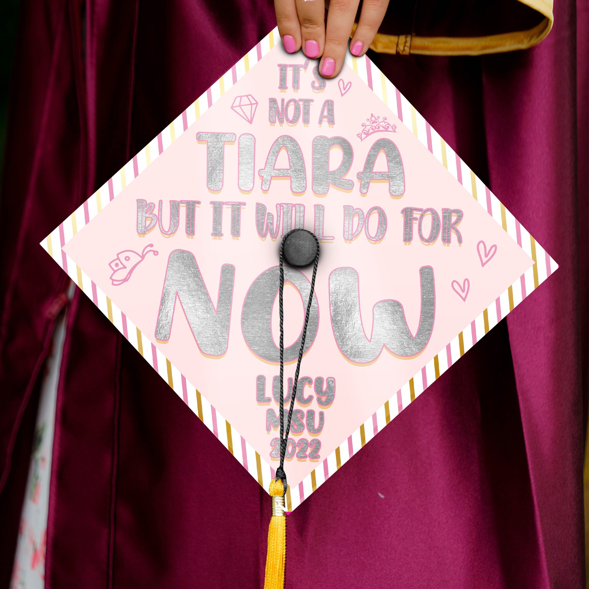 Personalized Graduation Cap Topper Princess Grad Cap - Etsy