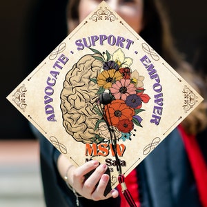 Master Social Worker Graduation Cap Topper, Customized Social Work Grad ...