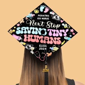 Pediatric Intensive Care Unit Grad Cap, Personalized PICU Nurse ...