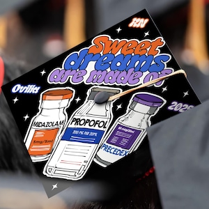 Customized ICU Nurse Graduation Cap Topper, Personalized RN Anesthesia ...