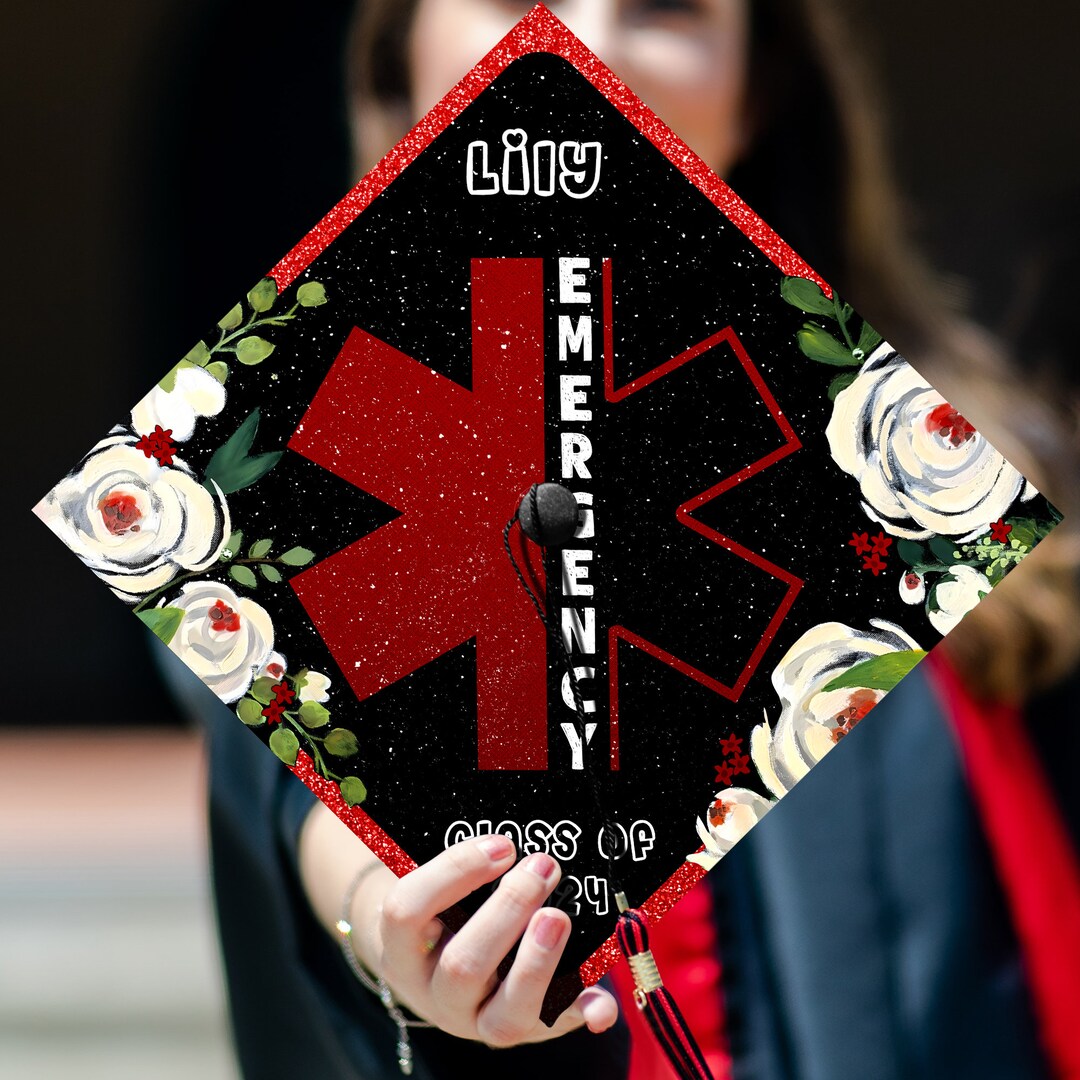 Personalized Emergency Nurse Graduation Cap, Emergency Graduation ...