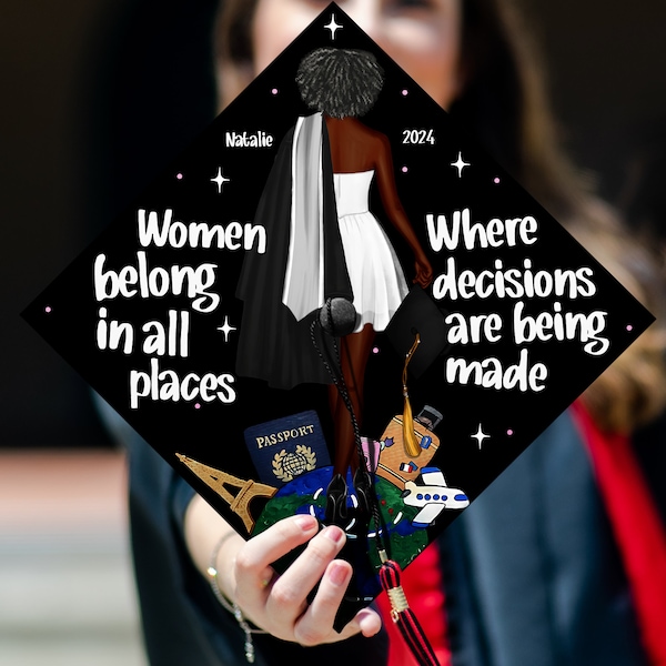 Graduation Cap Topper Black Girl - Etsy