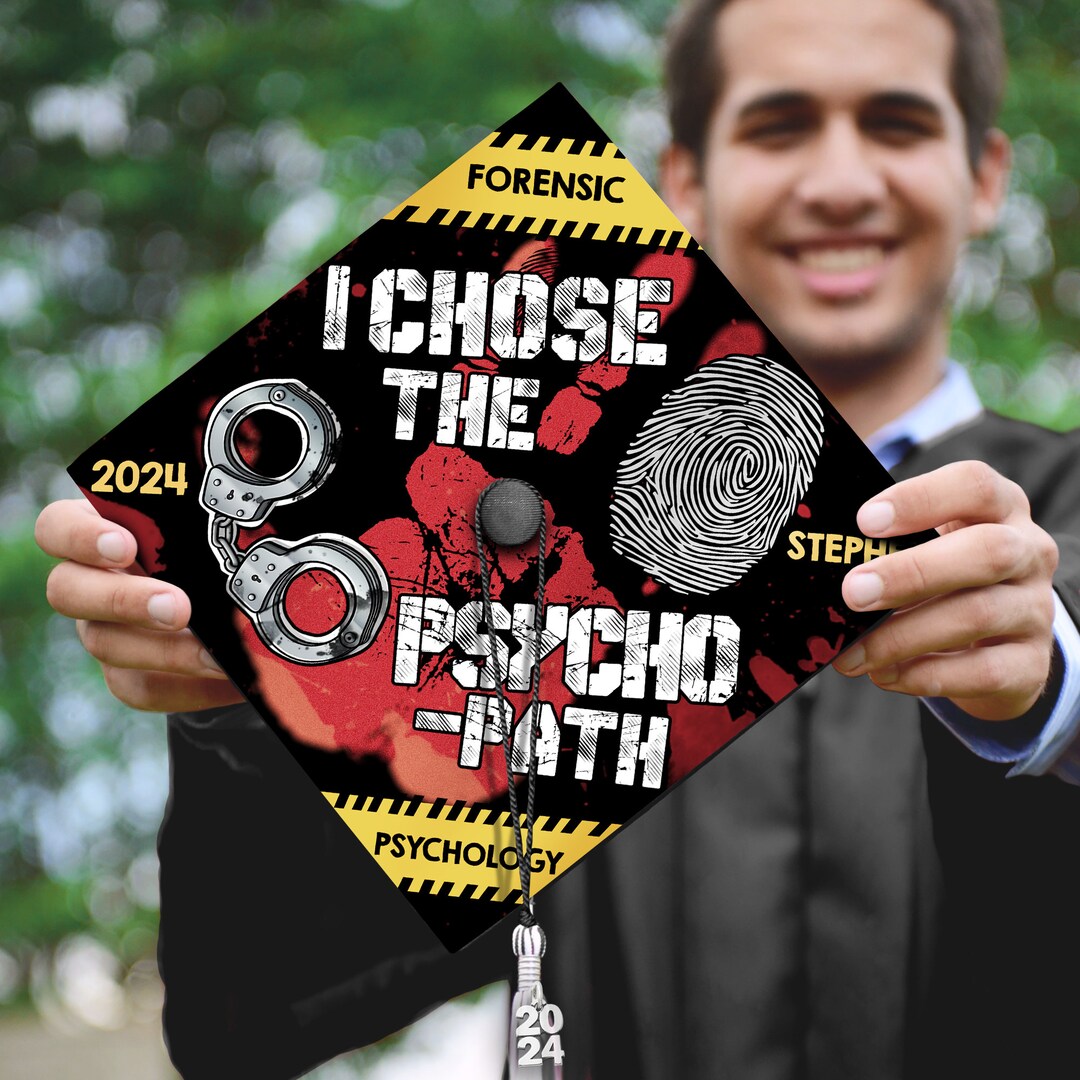 Personalized Forensic Psychology Grad Cap, Psychology Graduation Cap ...