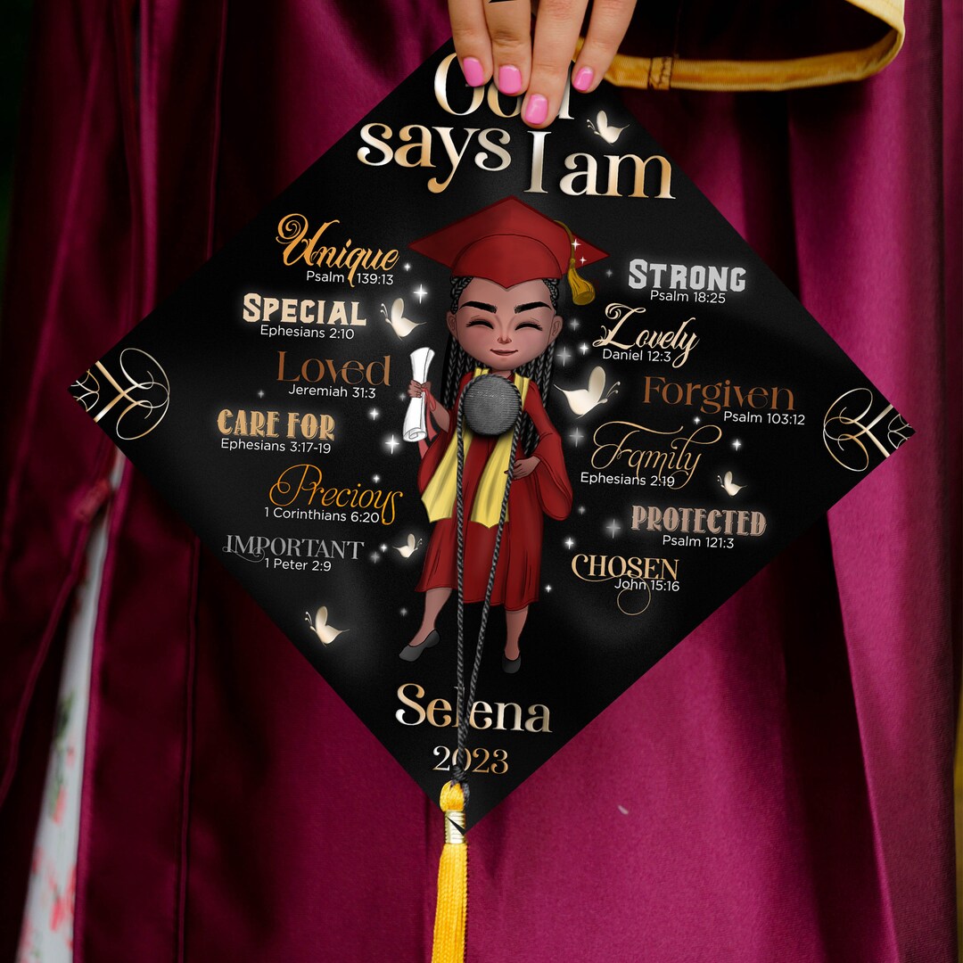 Personalized Black Girl Magic Graduation Cap Topper, Custom Black Queen ...
