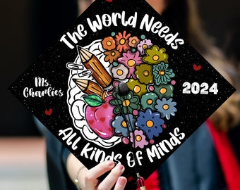 Glitter Graduation Cap Topper, Autism Awareness, Custom Graduation Cap ...