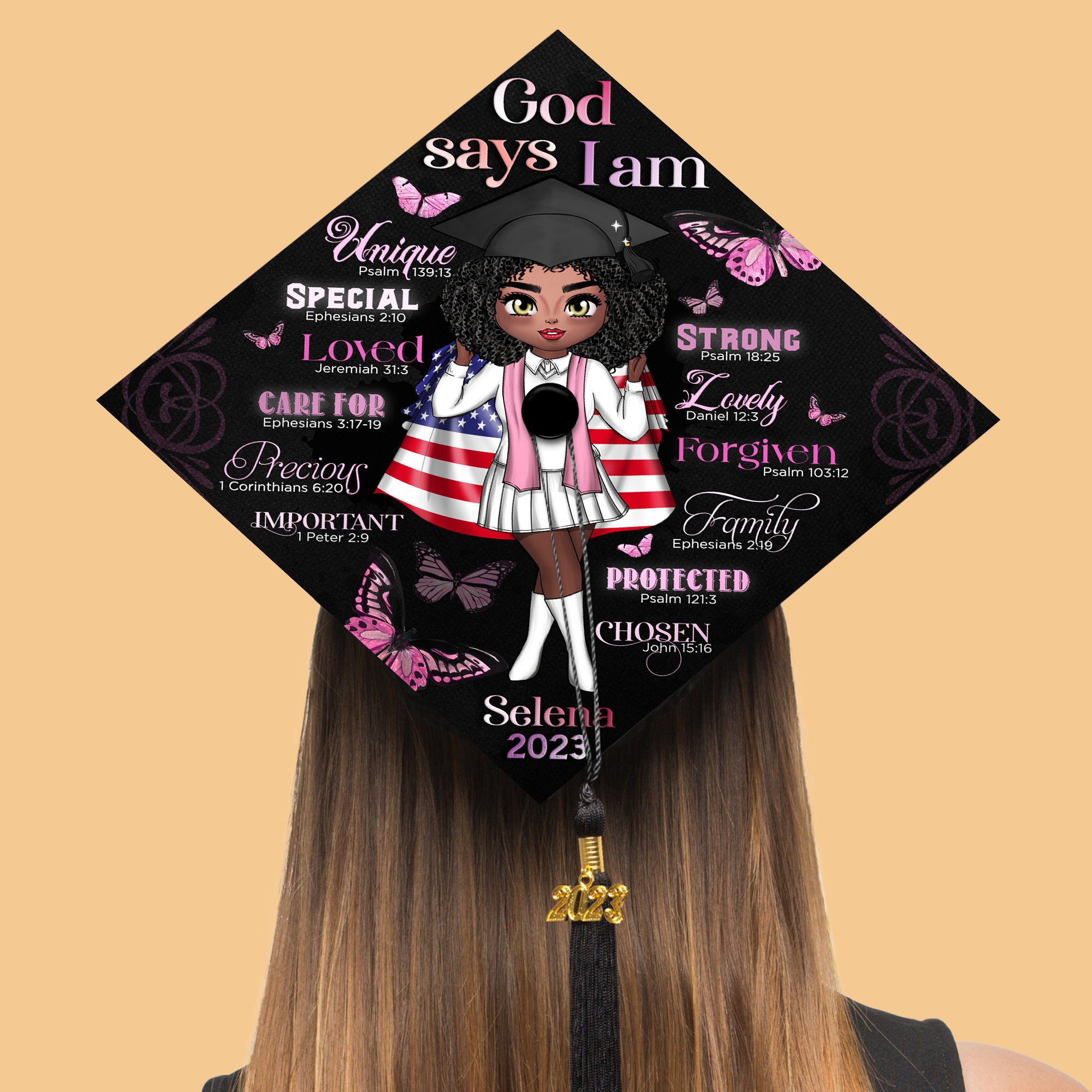 Personalized Gods Say I Am Graduation Cap Topper Custom Black - Etsy
