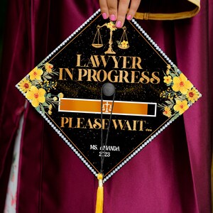Personalized Lawyer in Progress Printed Graduation Cap Topper, Custom ...