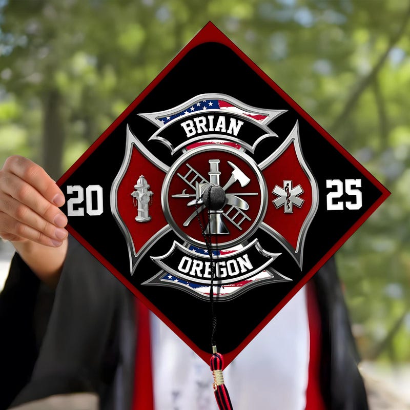 Firefighter Graduation Caps - Etsy