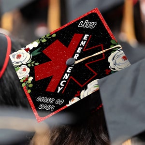 Personalized Emergency Nurse Graduation Cap, Emergency Graduation ...