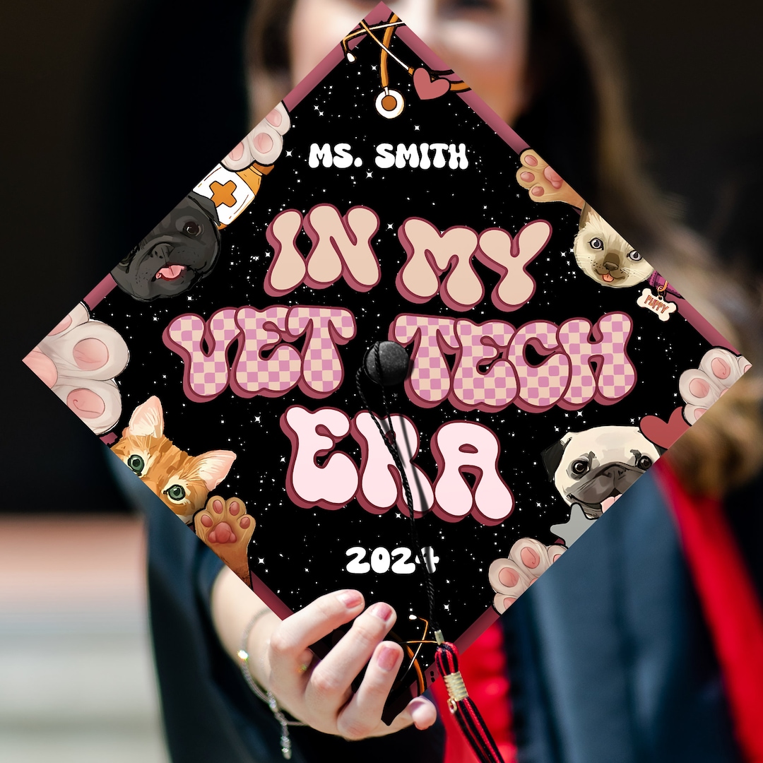 Personalized in My Vet Tech Era Printed Graduation Cap Topper ...