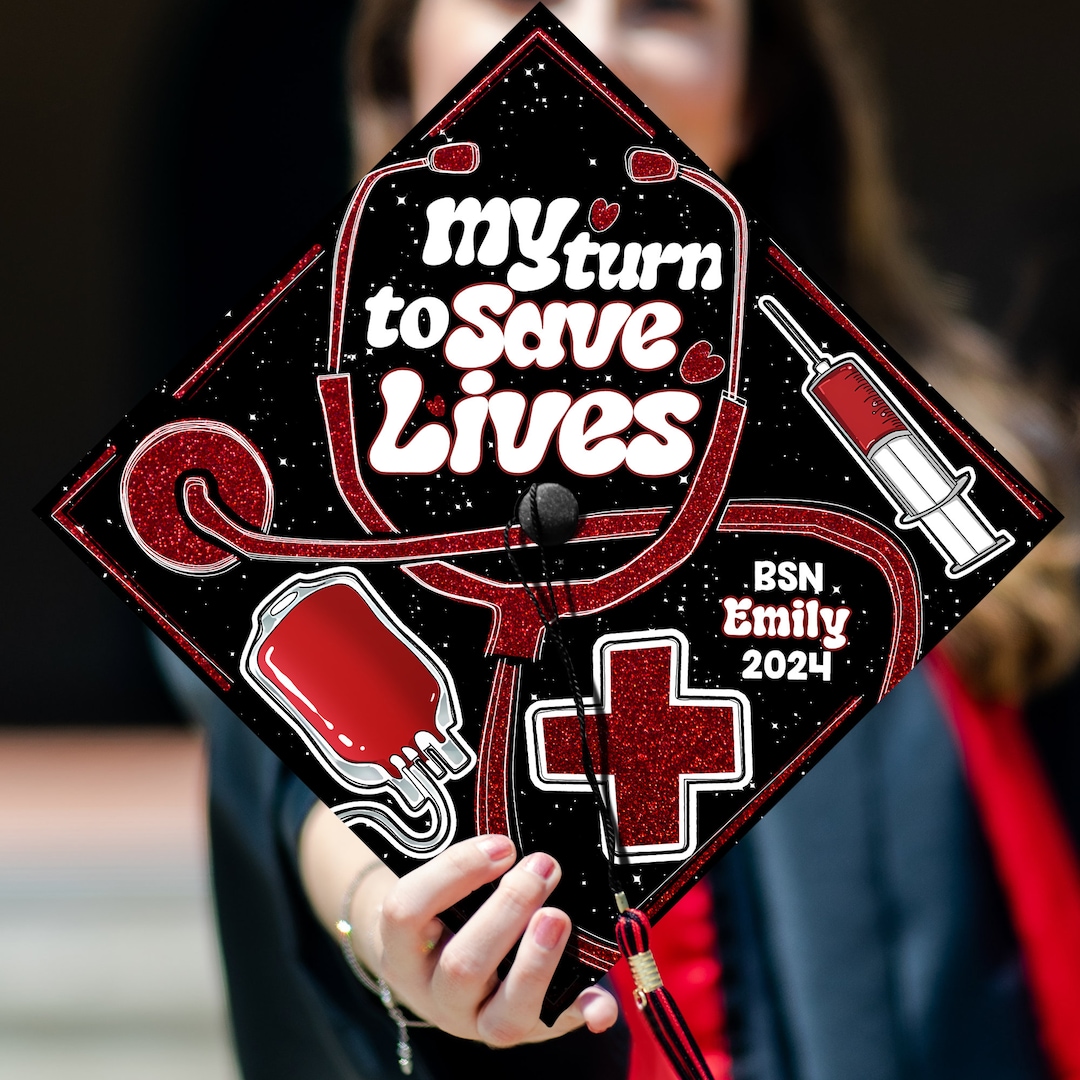 Personalized RN Nursing Graduation Cap, Nurse Cap Decoration for Your ...