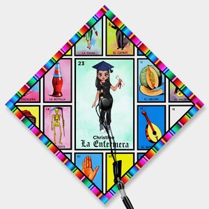 Personalized La Enfermera Loteria Card Printed Grad Cap Topper, Custom ...