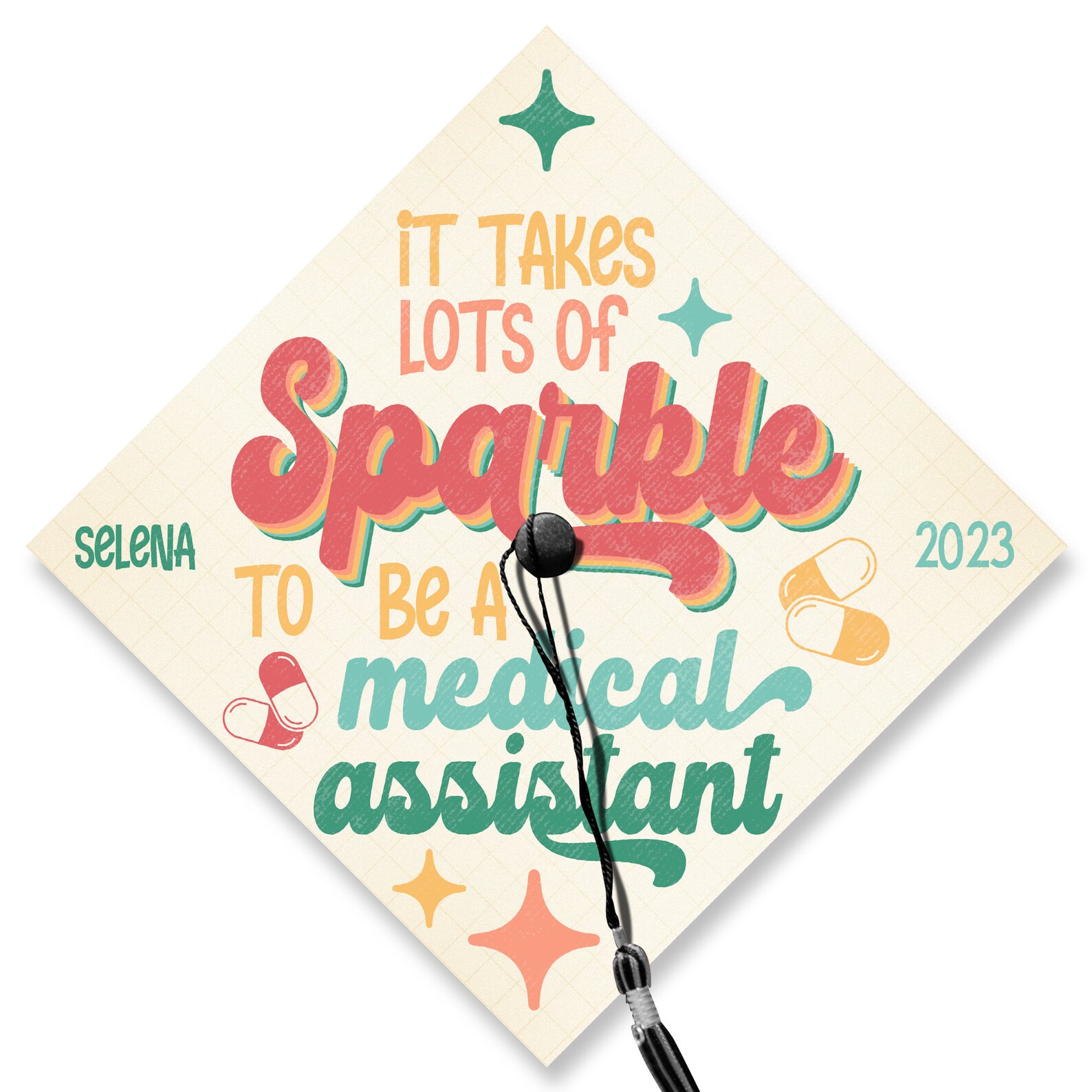 Custom Medical School Graduation Cap Topper, Custom RN Cap Decoration ...