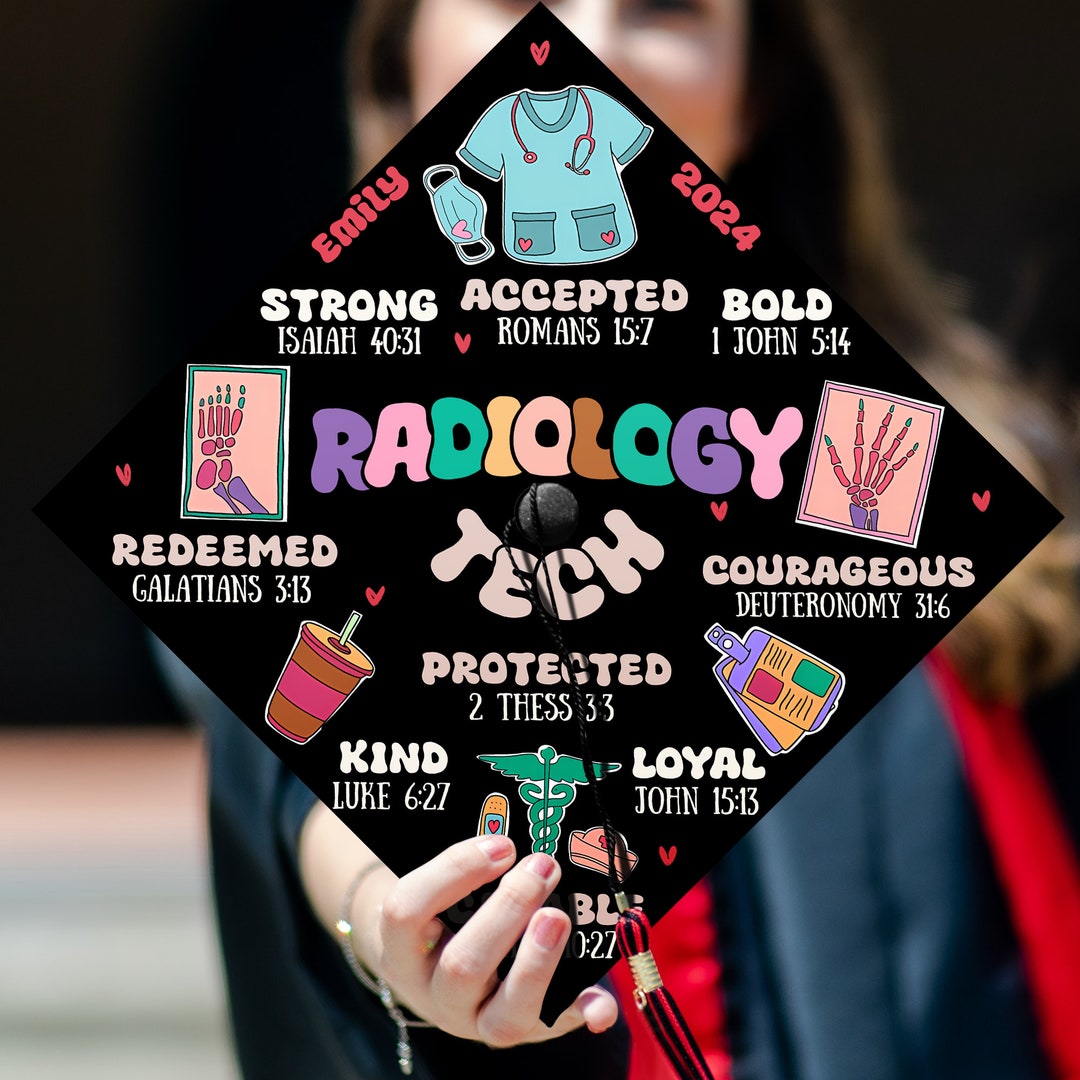 Radiology Tech Graduation Cap Topper, Personalized Rad Tech Grad Cap ...