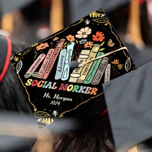 Custom Social Worker Graduation Cap Topper, Personalized Grad Cap ...