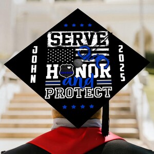 Personalized Police Officer Grad Cap Topper, Custom Graduation ...