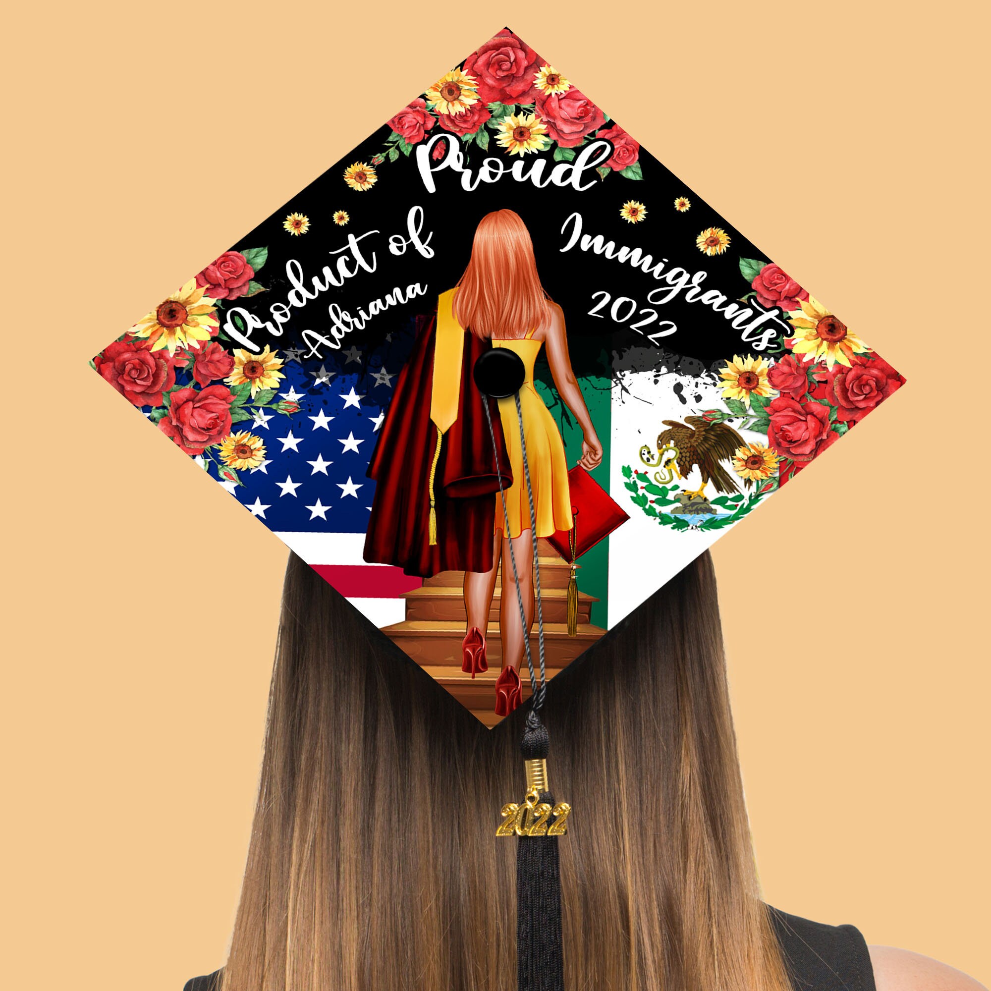 Proud Product of Immigrants Printed Grad Cap Topper Mexican - Etsy