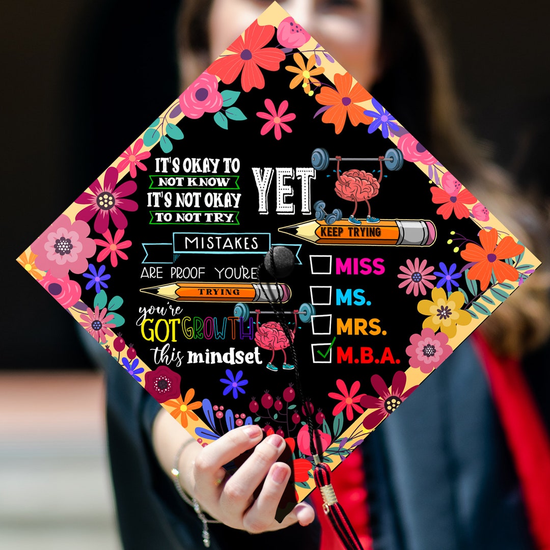 Business - M.B.A Printed Graduation Cap Topper, Motivated Grad Cap ...