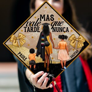 Mas Vale Tarde Que Nunca Graduation Cap Topper, Personalized Madre E ...