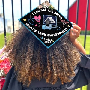 Personalized Sonography Graduation Cap, Customize Sonographer Grad Cap ...