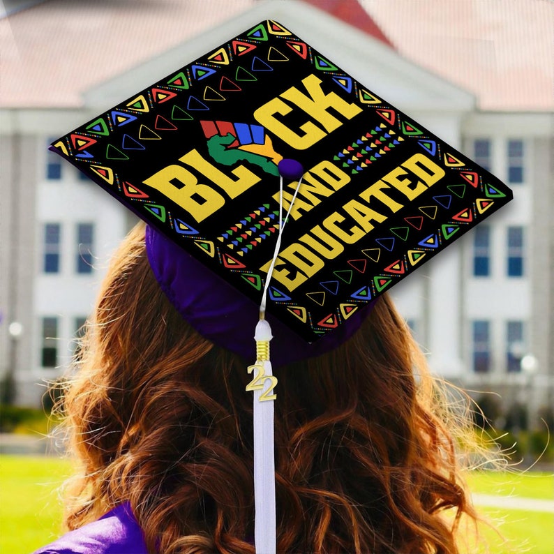 Black and Educated Graduation Cap Topper African American | Etsy