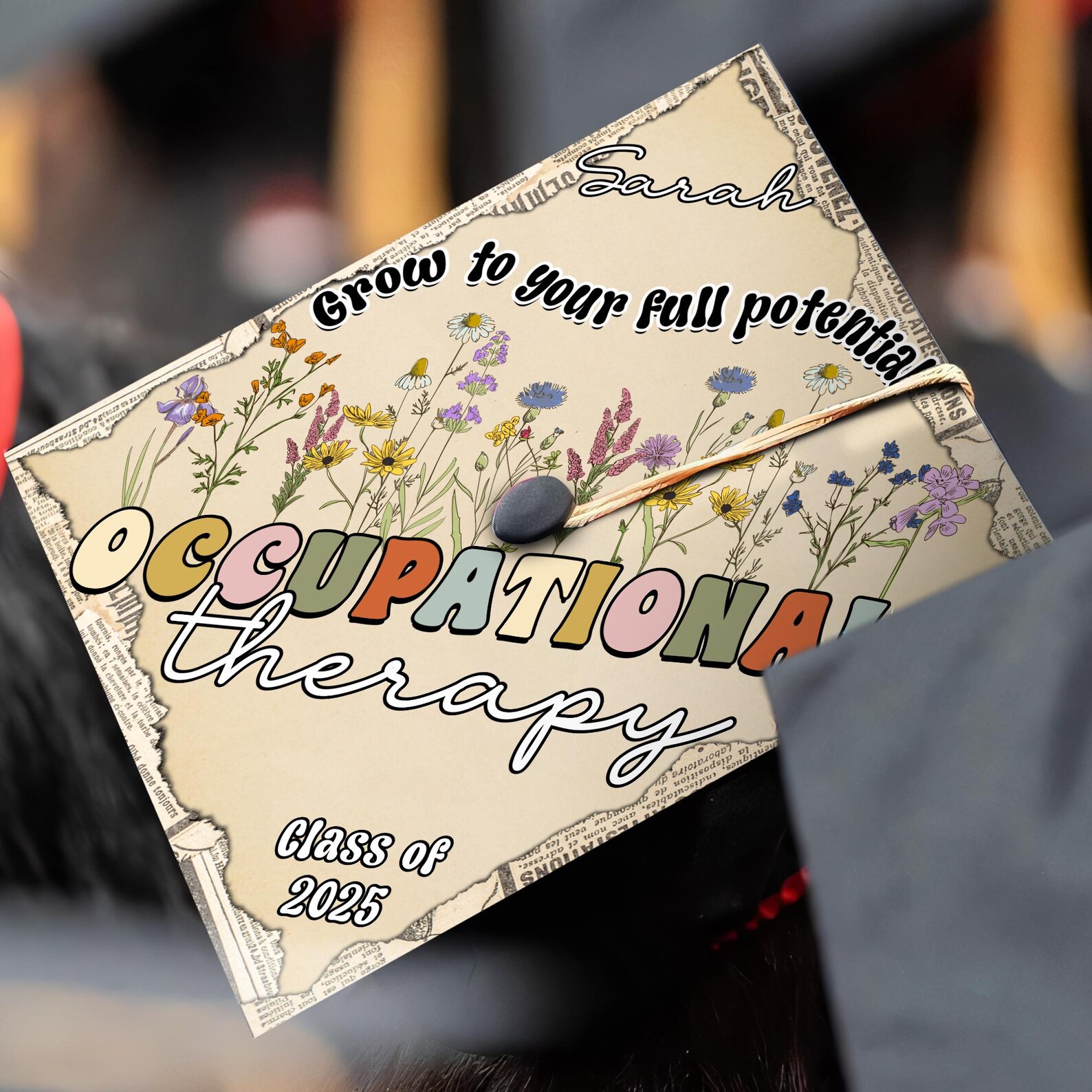 Custom Occupational Therapy Grad Cap, OT Graduation Cap Decoration to ...