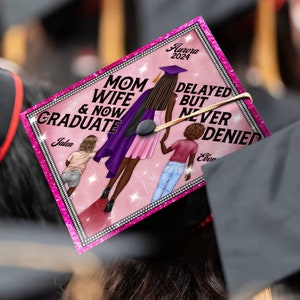 Mom Wife and Now Graduate Grad Cap Topper, Personalized Mom and Child ...