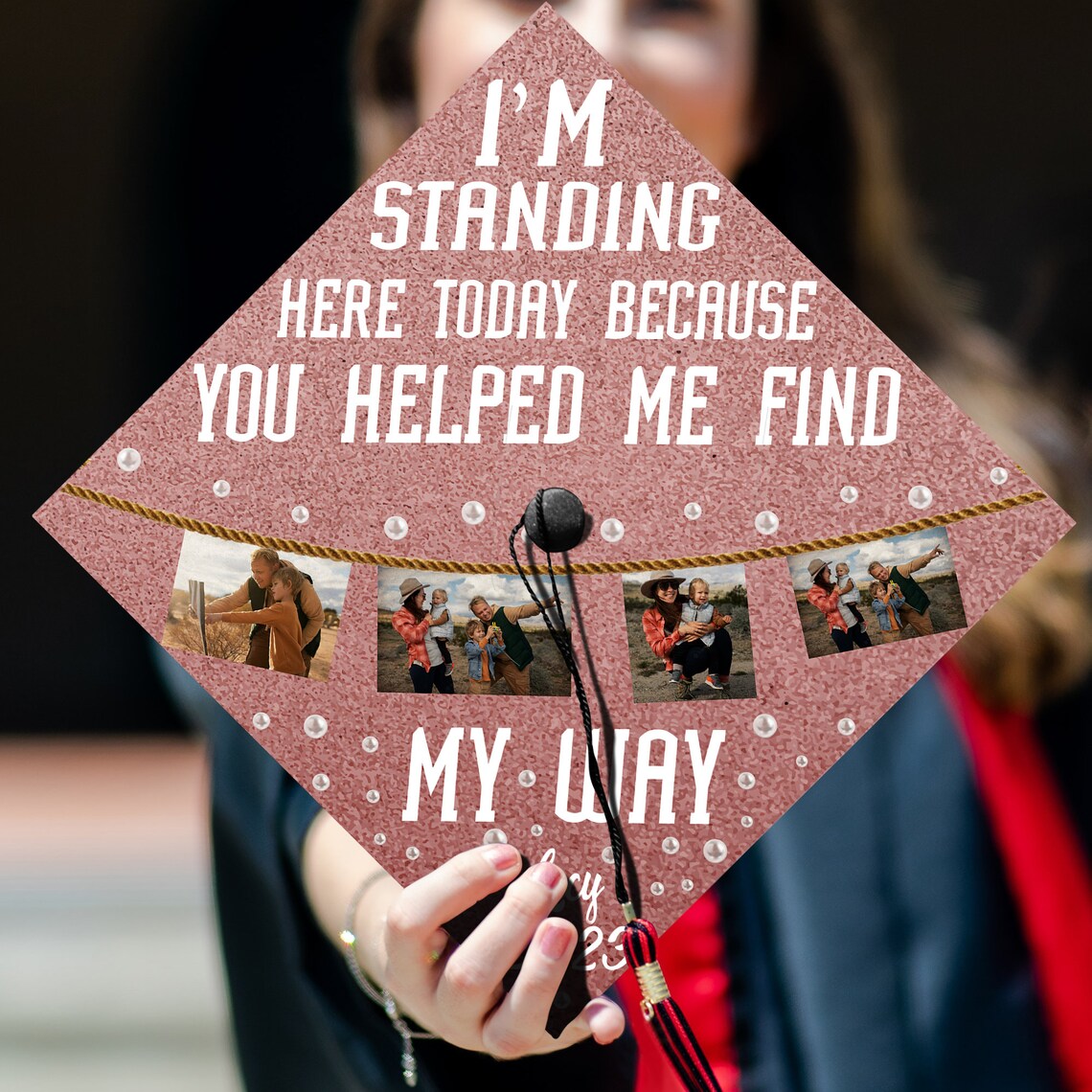 Printed Photo Upload Grad Cap Topper Family Grad Cap Topper - Etsy