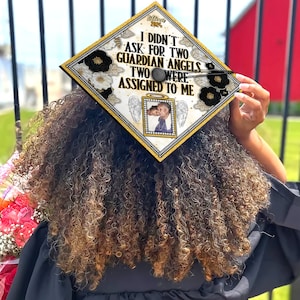 Custom Photo Memorial Cap Decoration, I Didn't Ask for Two Guardian ...