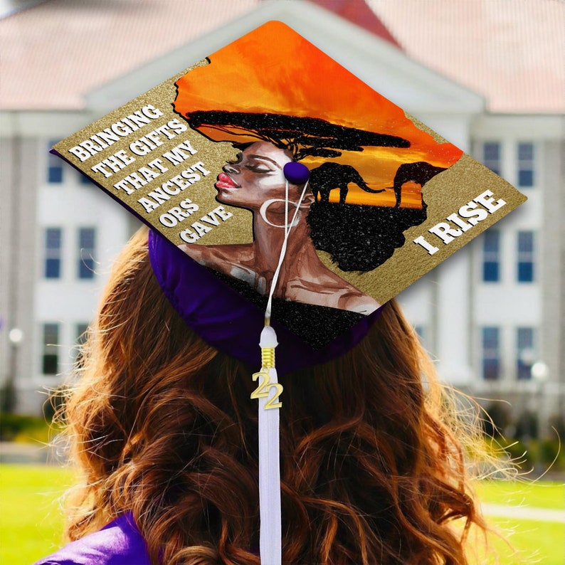 African Queen I Rise Graduation Cap Topper Black Queen Grad - Etsy