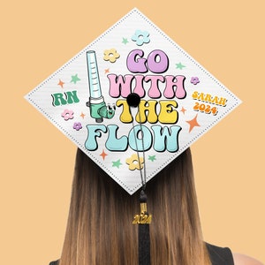 Go With the Flow Graduation Cap Topper, Customized Respiratory Therapy ...
